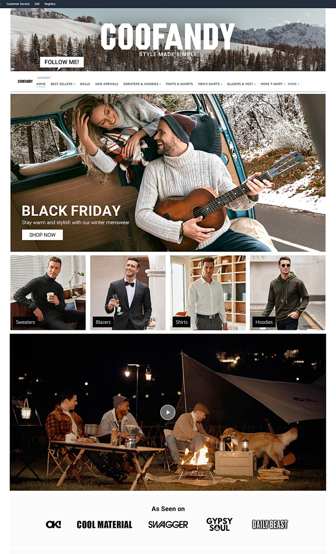 CF男装跨境亚马逊banner