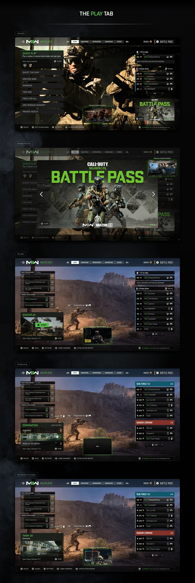 information architecture modern warfare 2 product design UI UI/UX user ...