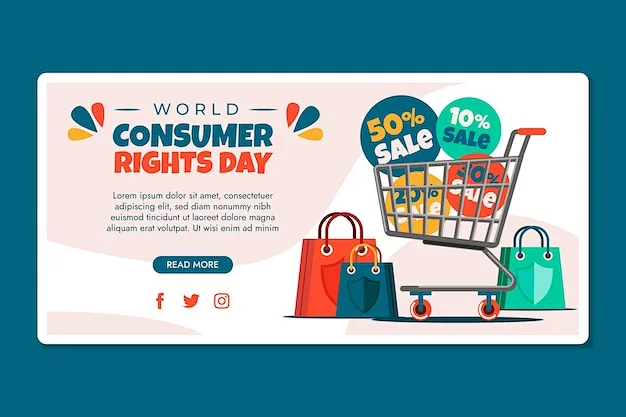 Flat world consumer rights day sale horizontal banner-花瓣网