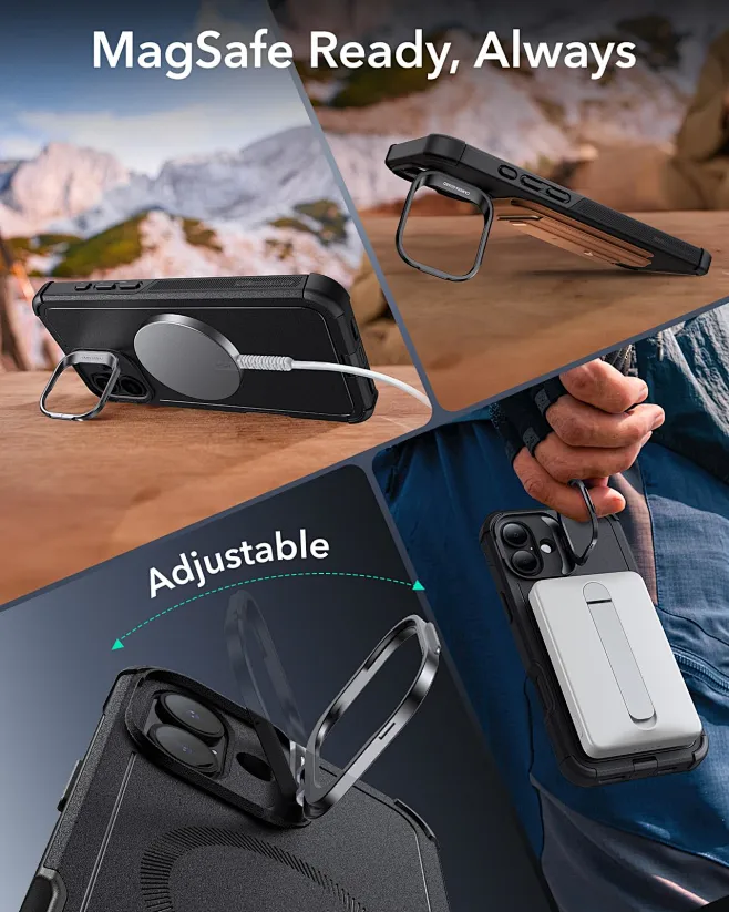 Amazon.com: ESR for iPhone 16 Case with Stand, 23FT Military-Grade Drop ...