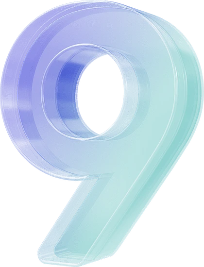 Number 9 Glass 3D Render-花瓣网