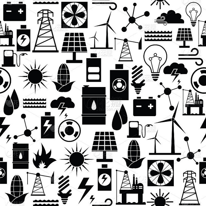 energy seamless pattern background icon.