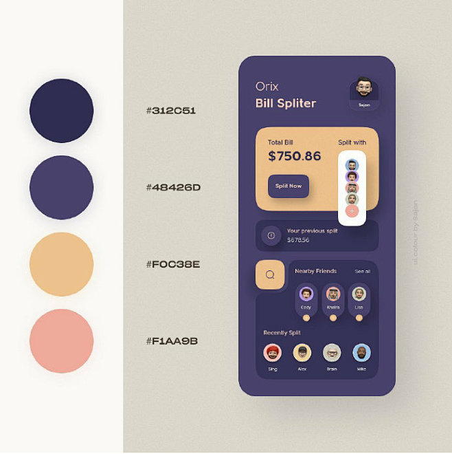 配色/色调/色卡 UI设计的配色 花瓣关注原画人，推荐更多精选素材，绘画更有灵感