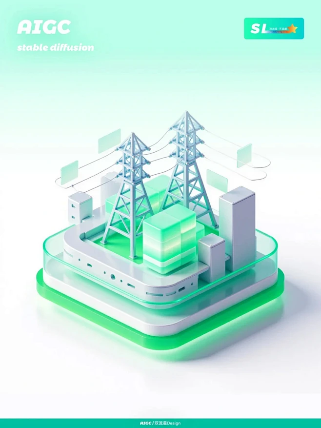 AIGC _ 新能源电力icon_2_双流星Design『UI设计』_来自小红书网页版-花瓣网