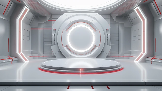 A simple sci-fi style design, high-end futuristic sense. In the middle ...