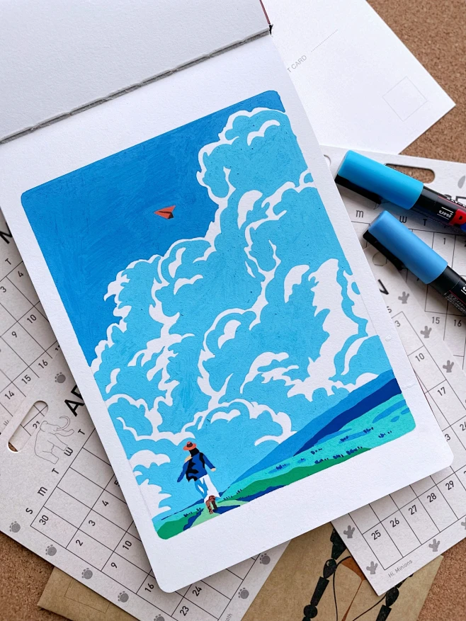 手绘丙烯马克笔系列插画_冰猫W__插画师作品_涂鸦王国gracg.com-花瓣网