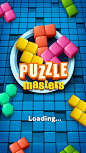 mobile game splash screen, puzzle block UI : momo ip
