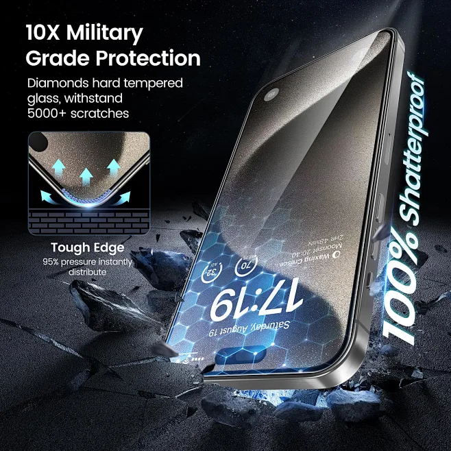 Amazon.com: MOHAVE 2+2 Pack for iPhone 15 Pro Max Screen Protector 6.7 ...