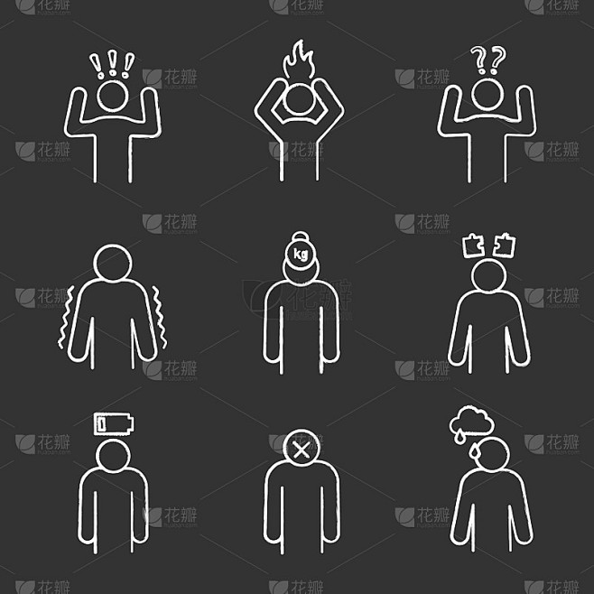 Emotional stress icons