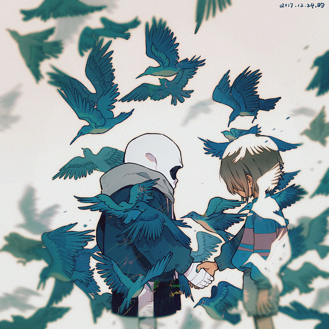 Undertale 同人图 插画 壁纸 | UT logs | 半次元-第一中文COS绘画小说社区 画师 旳---