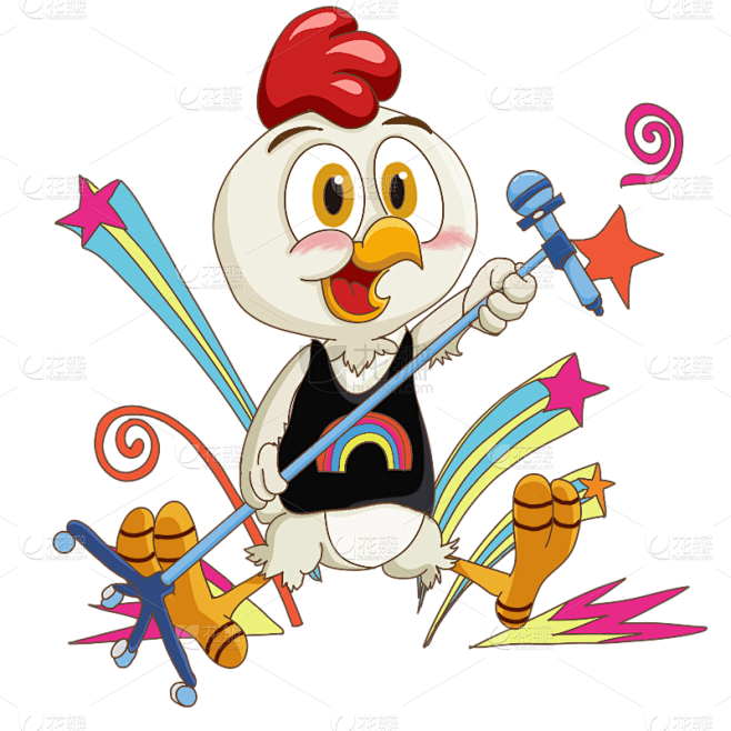 卡通风-唱歌比赛元素-小鸡