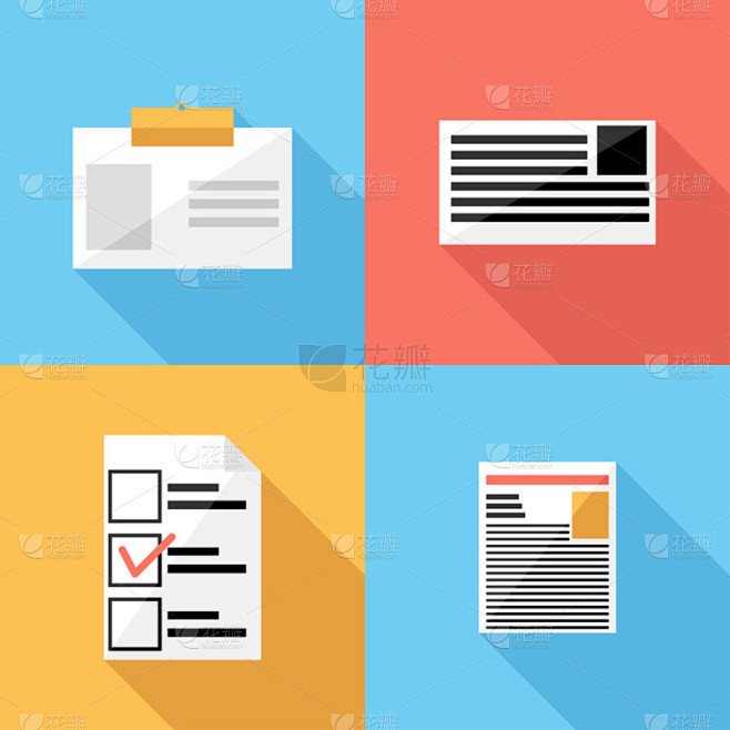 newspaper and bulletin icons.