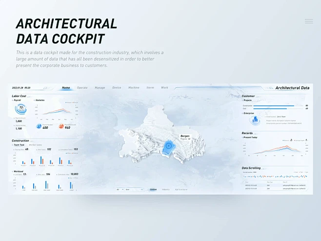 Map Visualization x FUI 3d c4d clean data data visualization interface ...