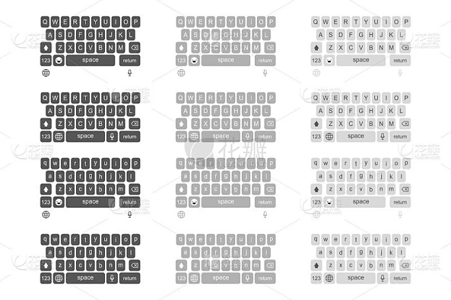 的键盘。平面设计中的矢量插图素材-花瓣网