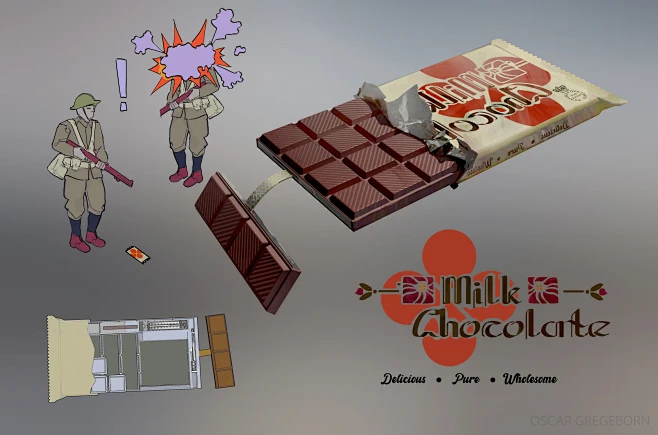 Explosive chocolate. Based on a Nazi design I stumbled over-花瓣网