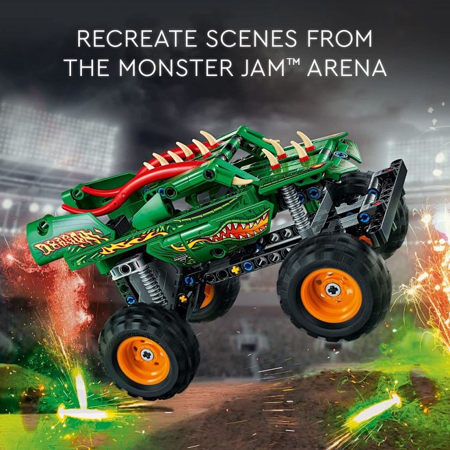 Amazon.com: LEGO 乐高 Technic Monster Jam Dragon Monster 卡车玩具男孩女孩适用,2 合 1 ...