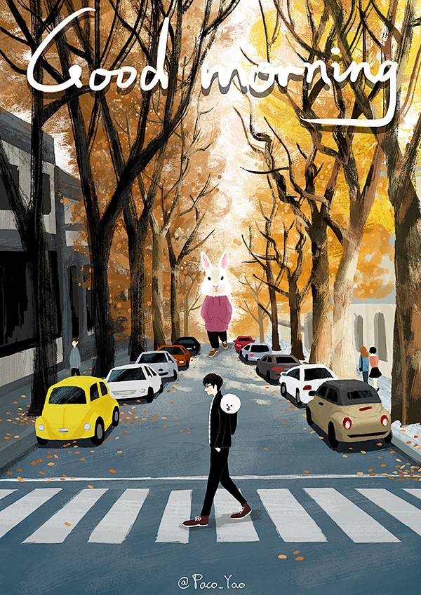 Paco_Yao 插画 原创 又到了思念的季节，今天你在思念谁？