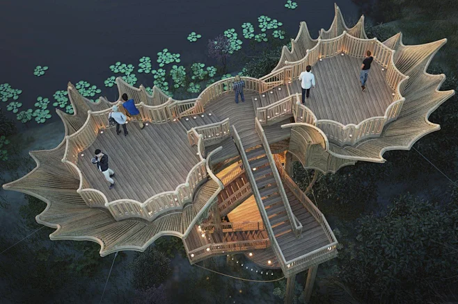 Breathtaking forest observation deck is designed to look like a massive ...