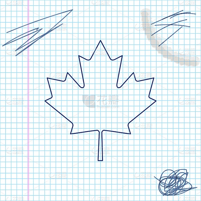 加拿大枫叶线草图图标孤立在白色的背景。加拿大象征枫叶。矢量图图片_其他图片图片素材-花瓣网