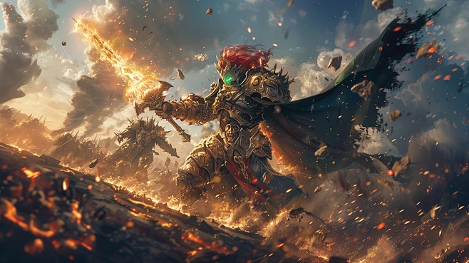 echo_360_A_game_card_depicting_two_epic_warriors_fighting_one_i ...