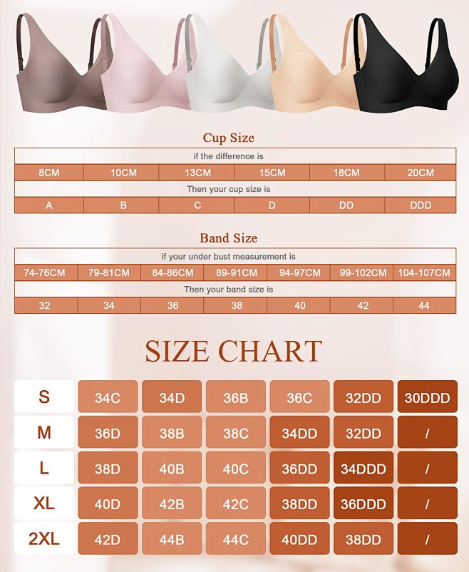 DOCUMO Deep V Bras for Women No Underwire Bra Comfort Wireless ...