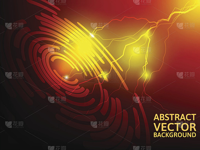 Lightning abstract vector red background