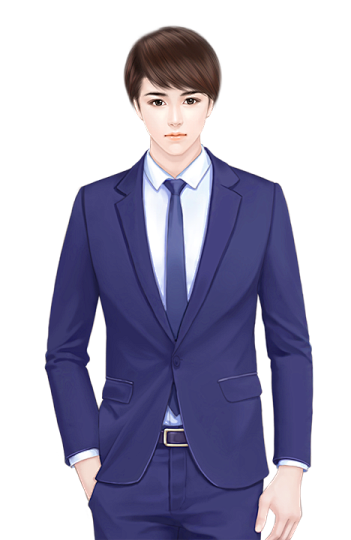 蓝色西服男