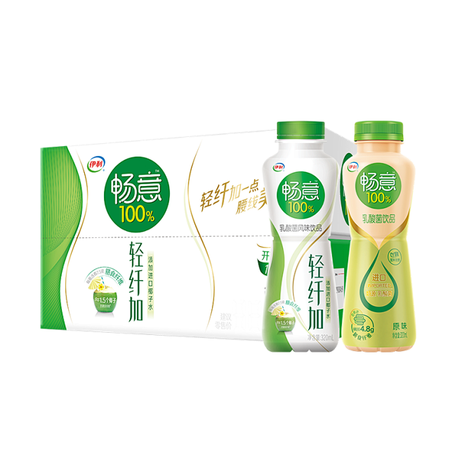 伊利畅意100%乳酸菌饮料缤纷装320ml*6瓶饮品富含膳食纤维酸奶-tmall.com天猫