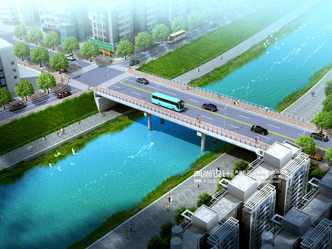 1a龙岗河桥 桥梁效果图设计-花瓣网