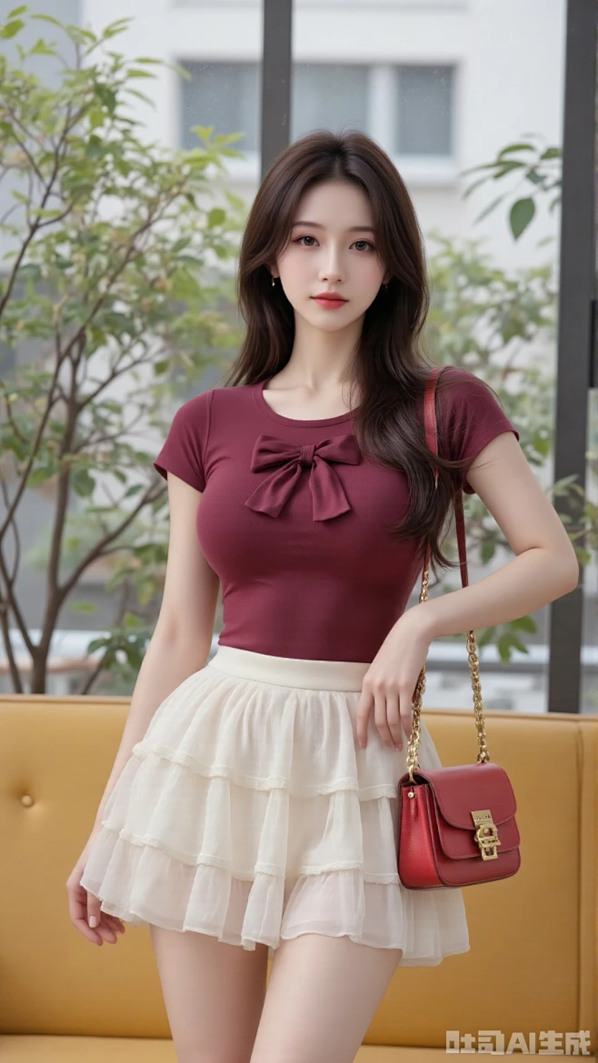 The image shows a woman standi | image created by 芳飞 | 吐司 tusi.cn-花瓣网