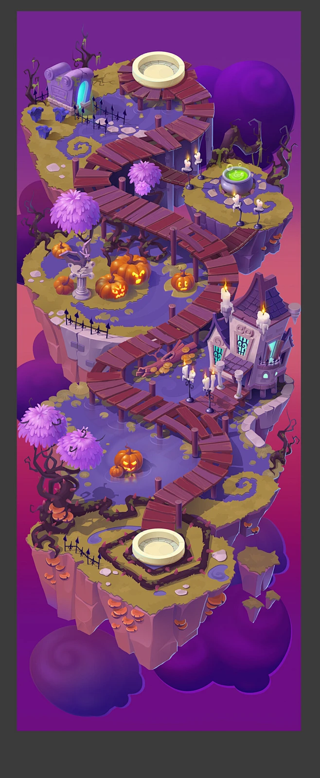 Sky Charms Locations: Concepts and final render (2D Environment ...