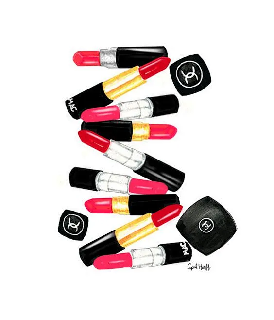 This is a PRINT of a fashion illustration signed by the artist, April ...