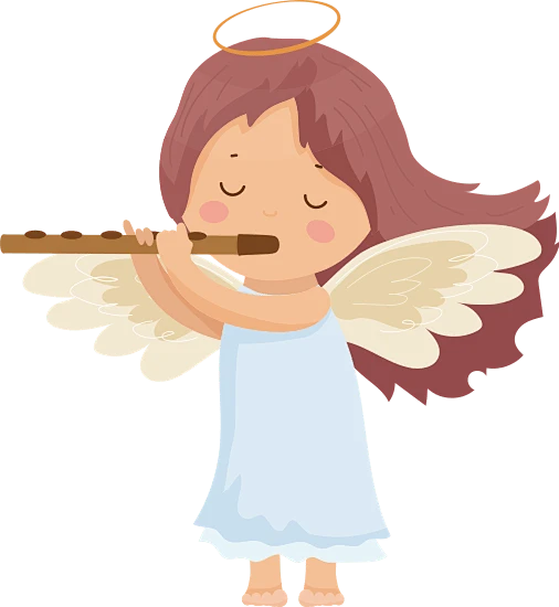 Angel Playing Flute-花瓣网