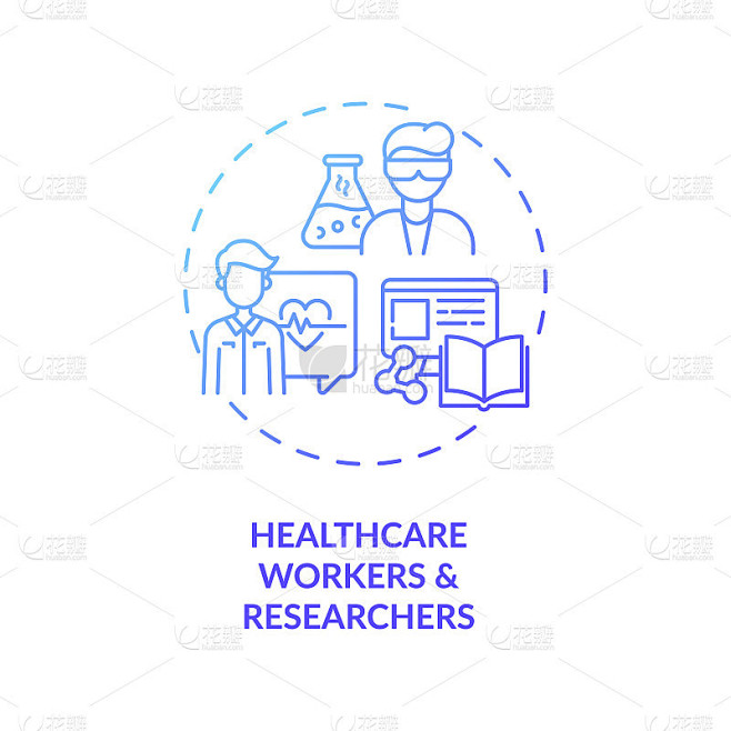医疗工作者和研究人员的概念图标