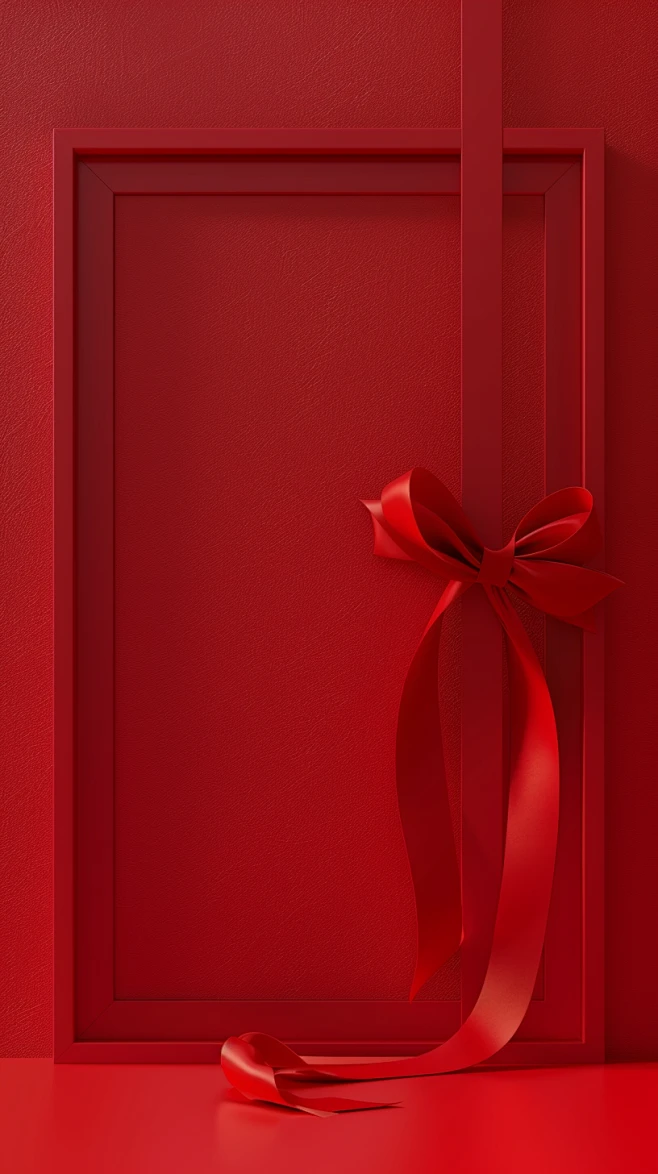 ls7623_Red_background_red_window_frame_with_ribbon_decoration_C ...