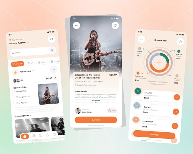 活动预订应用程序由 UI Azmir Sheikh 在 Dribbble 上 --- Event Booking App by UI ...