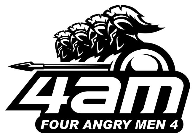 4AM 4AM战队 Four Angry Men战队 绝地求生PUBG 和平精英PEL联赛 战队LOGO 游戏LOGO 黑白LOGO