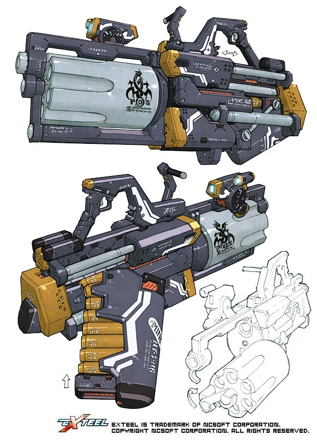 Weapon design from EXTEEL the fast paced 3D sci-fi MMO shooter-花瓣网