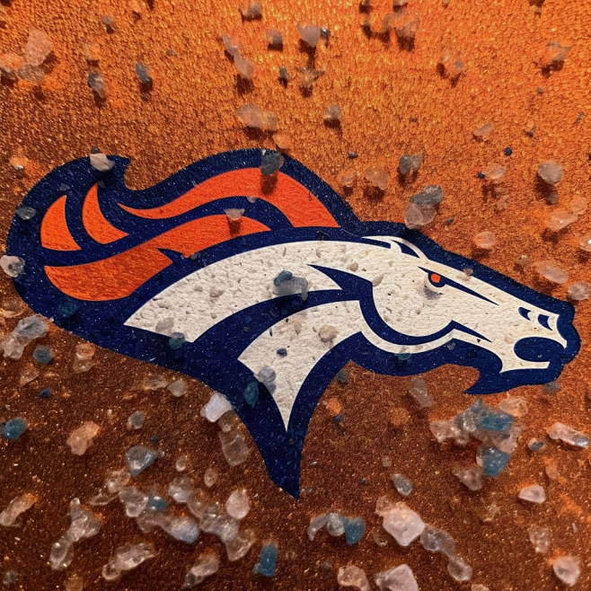 matungnam Denver Broncos Logo Glitter with full Glitter in back