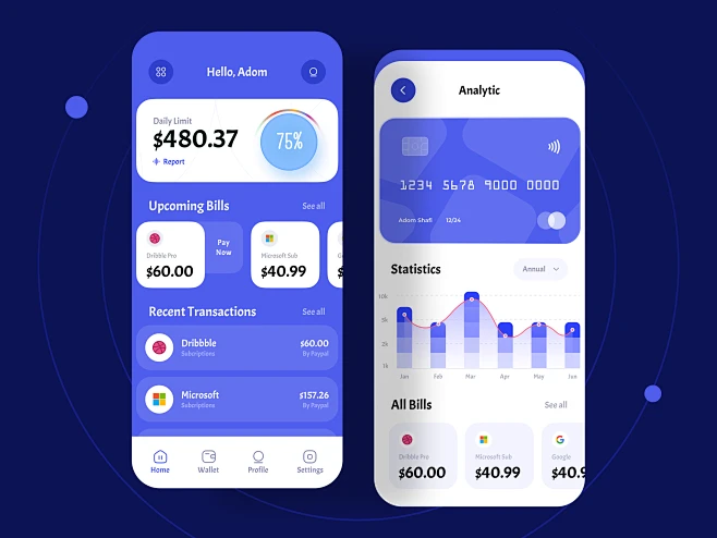 Finance Manager App UI Animation-花瓣网