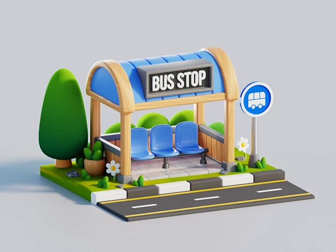 3д stylized simple scene Isometric Low Poly blender Render lighting 3D ...