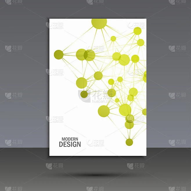 矢量抽象分子结构。封面设计模板素材-花瓣网