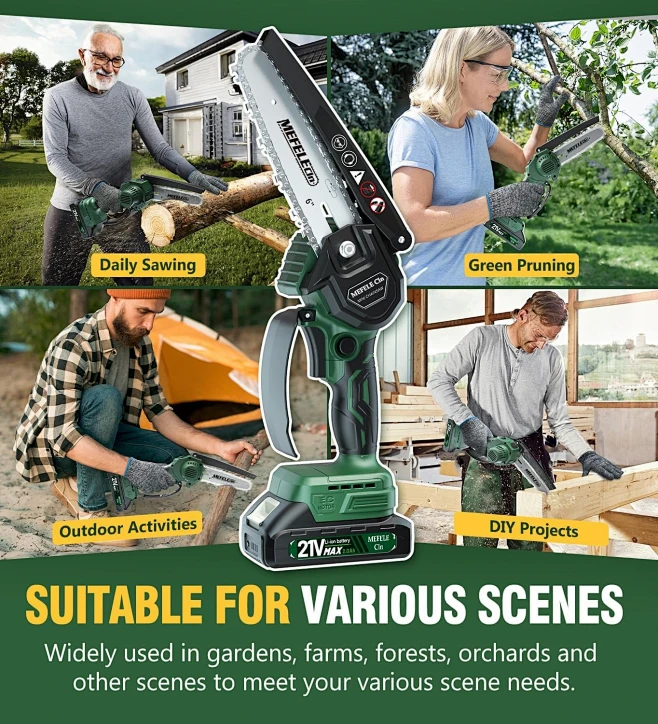 Amazon.com: Mini Chainsaw Cordless 6 Inch, Battery Electric - 2 x ...