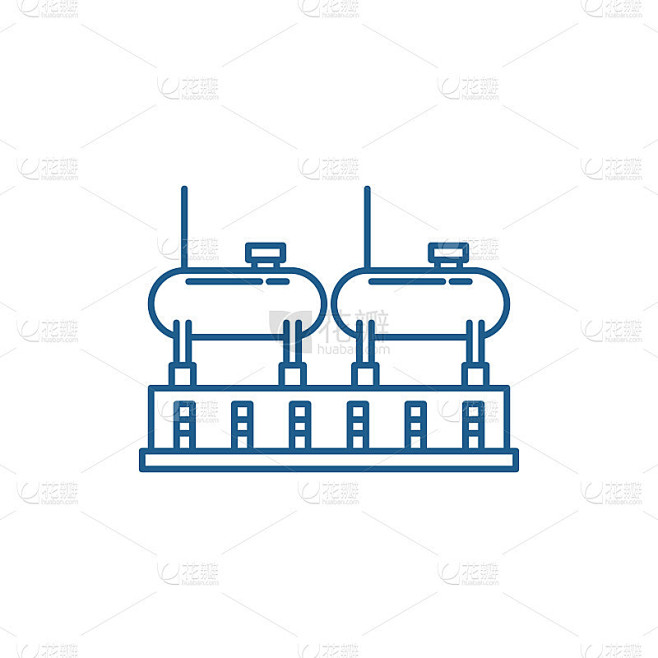 Chemical production line icon concept. Chemical pr