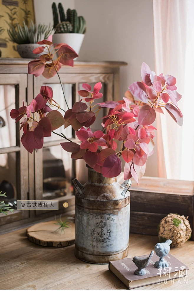 掬涵仿真紫荆叶枝叶绿植装饰艺术插花叶子叶脉仿真花ins花店-tmall.com天猫-花瓣网