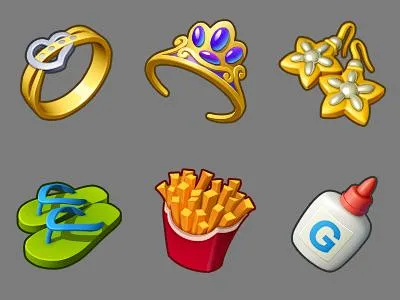 Set of icons from several games by Playrix. Набор иконок, собранных из ...