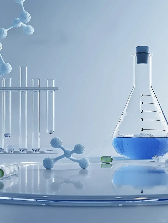https://s.mj.run/xg6fTKvK89Y A blue minimalist lab scene with a ...