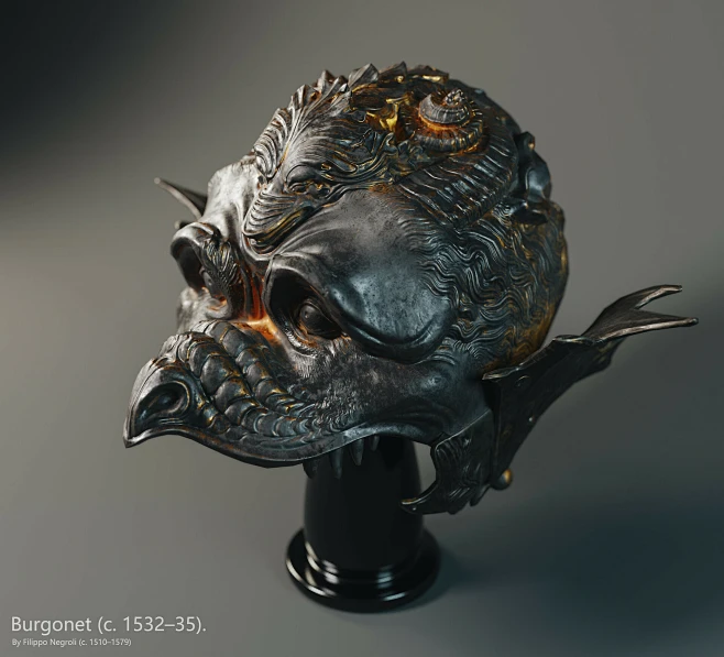Filippo Negroli ‘s Helmet, Zhelong Xu : Weekend Material practice.The ...