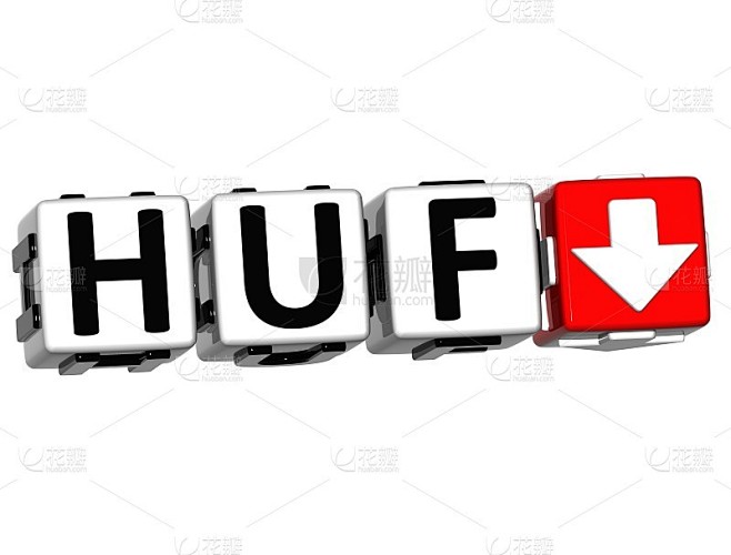 Currency HUF Rate Concept Symbol Button On White B