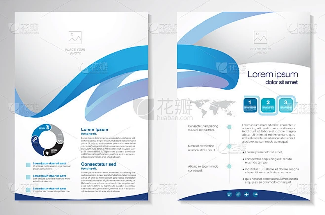 Vector Brochure Flyer design Layout template素材-花瓣网